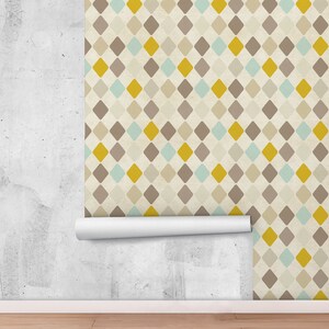 Peel and Stick Wallpaper With Vintage Pattern, Retro Wallpaper Home ...