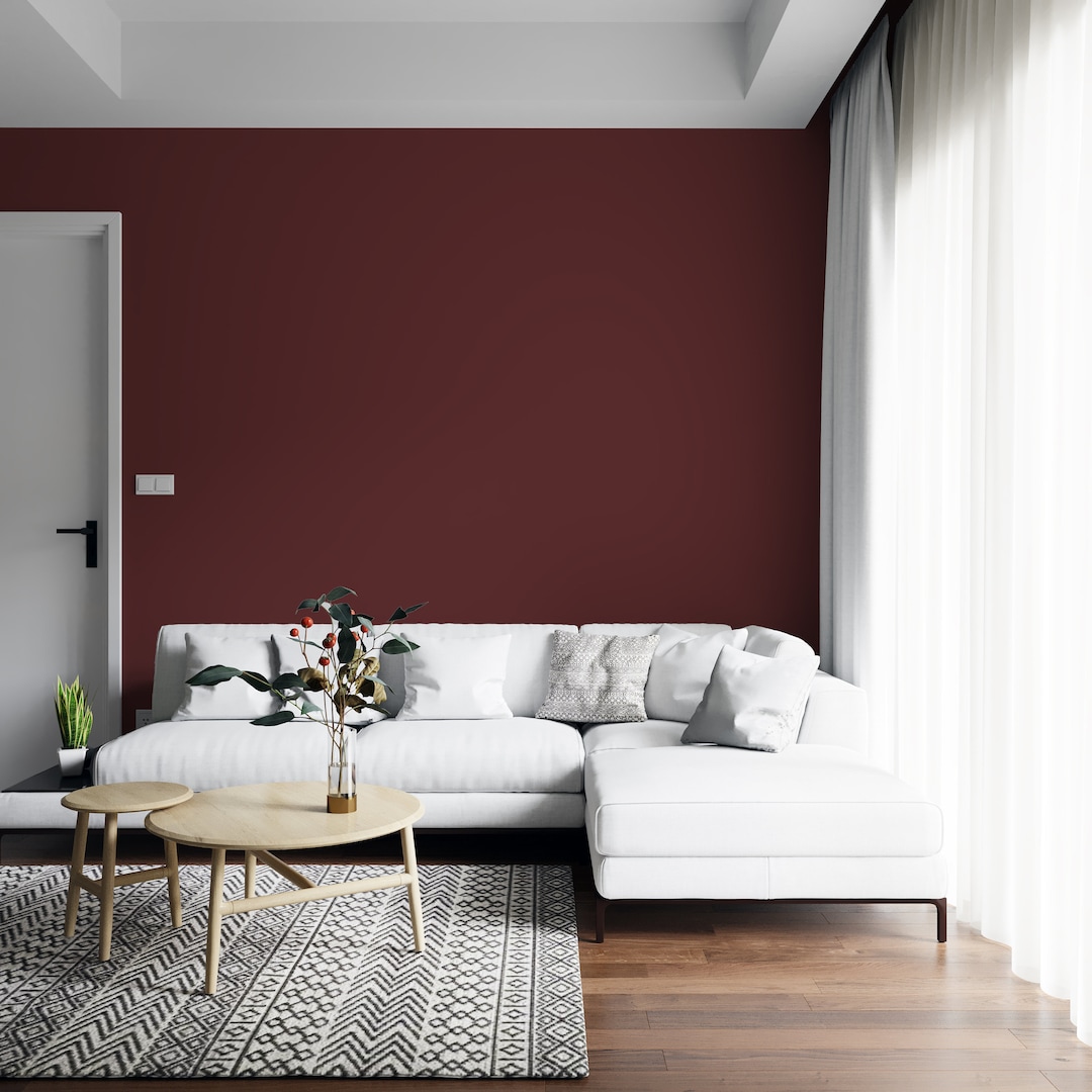 Peel and Stick Wallpaper Solid Wine Red Color, Home Decor Wallpaper ...