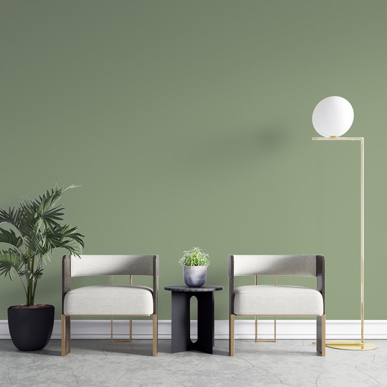 Peel and Stick Wallpaper Soft Green Solid Color Home Decor | Etsy