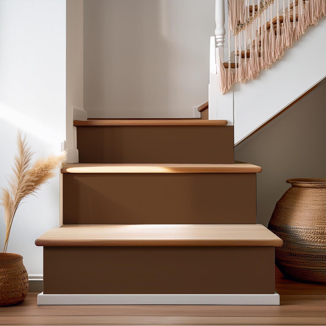 Chocolate Brown Staircase Decal | Removable Stair Stickers Set of 12 ...