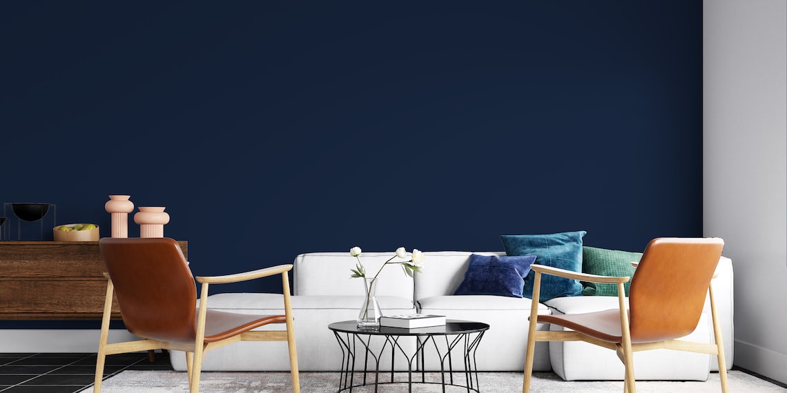 Navy Blue Wallpaper Peel and Stick Wallpaper Wallpaper for | Etsy