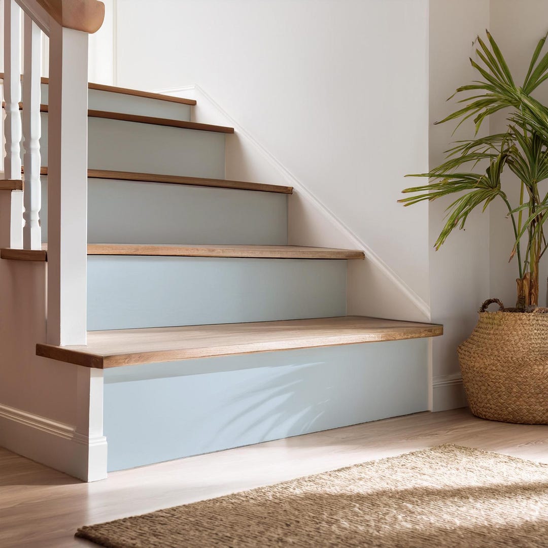 Stair Riser Decals Light Blue, Stickers for Stairs Powder Blue, Self ...
