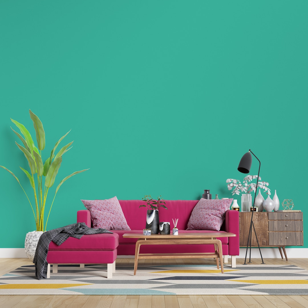 Peel and Stick Wallpaper Teal Solid Color, Wallpaper for Home Decor ...