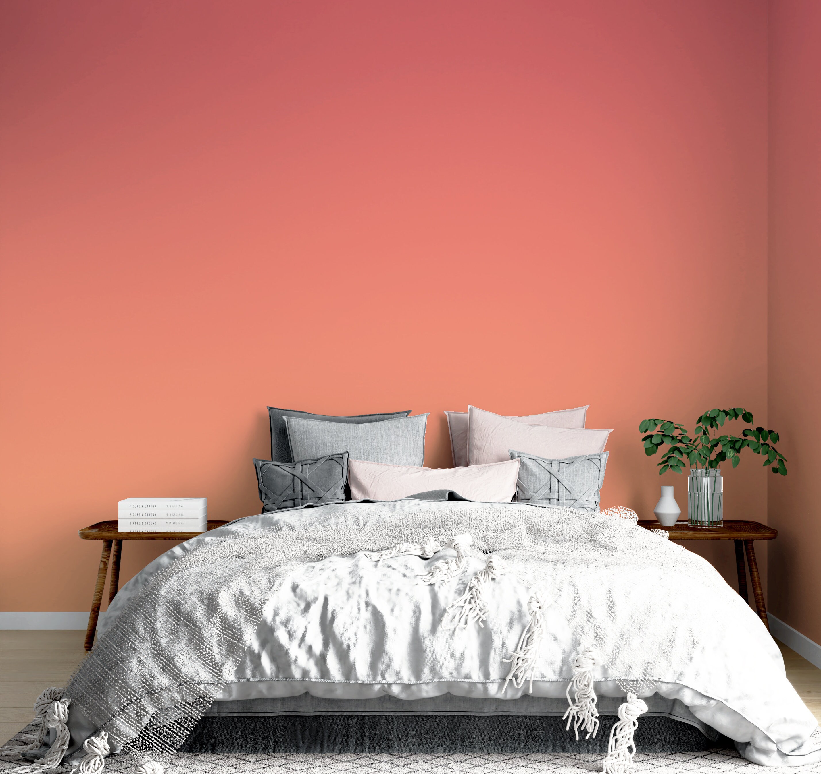 Self-adhesive Wallpaper Soft Red Gradient Fade to Red Ombre - Etsy