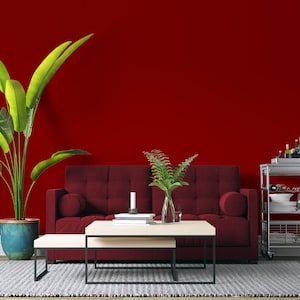 Peel and Stick Wallpaper Red Solid Color, Home Decor Wallpaper, Peel ...