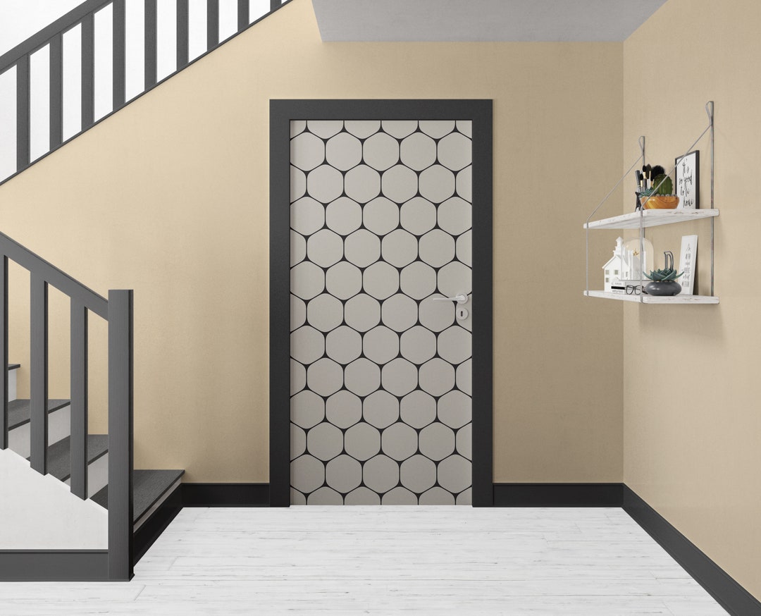 Door Decal With Vintage Pattern & Geometrical Design | Removable Self ...