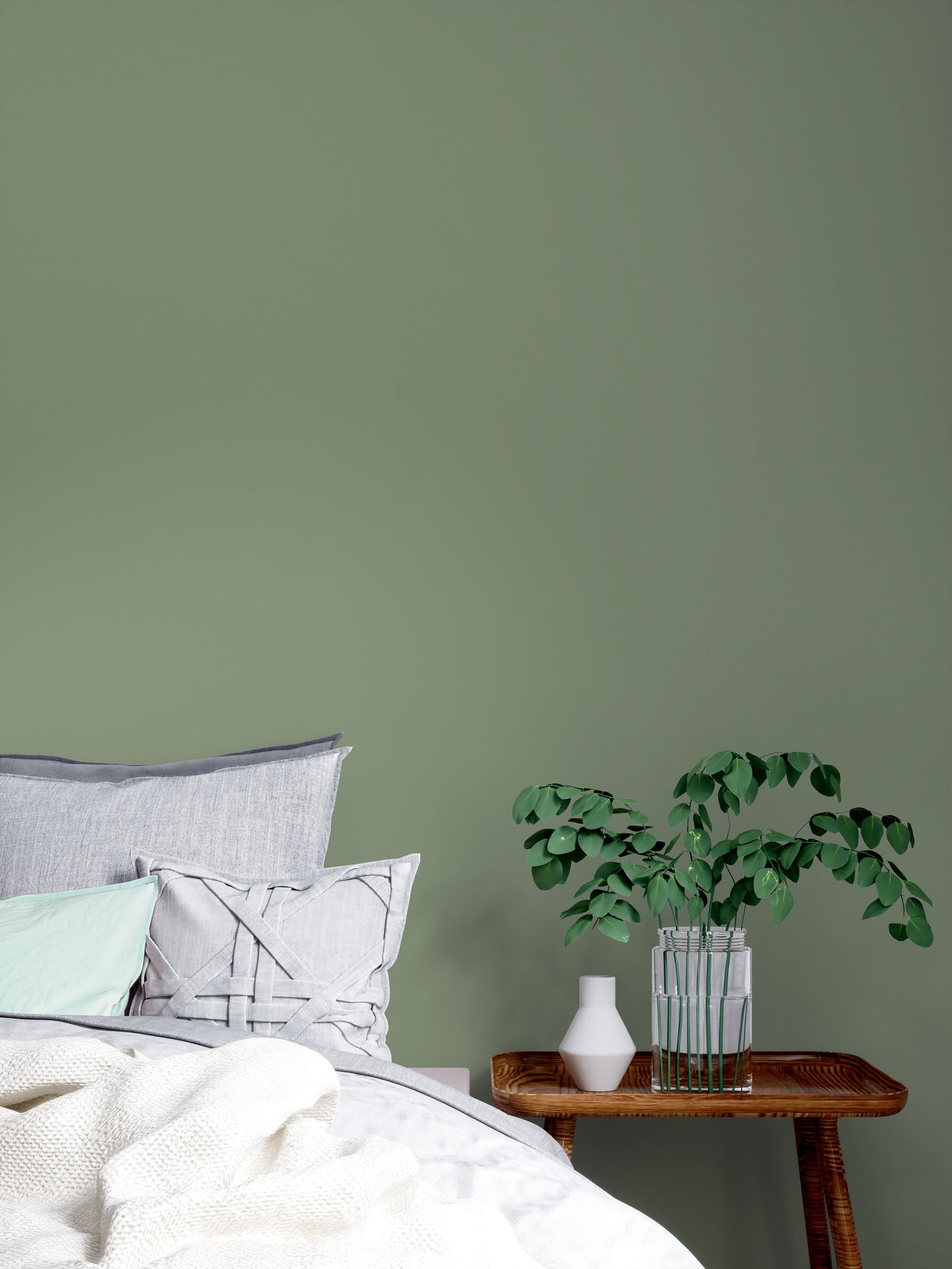 Peel and Stick Wallpaper Soft Green Solid Color Home Decor | Etsy