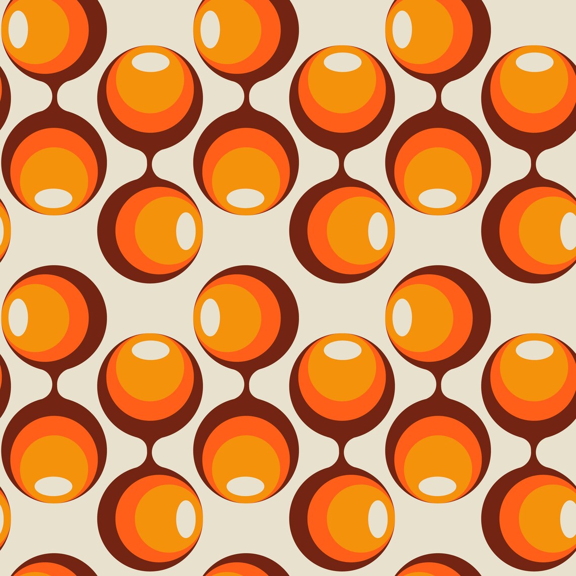 Groovy 60s Stair Riser Decals: Retro Orange Circle Pattern - Etsy