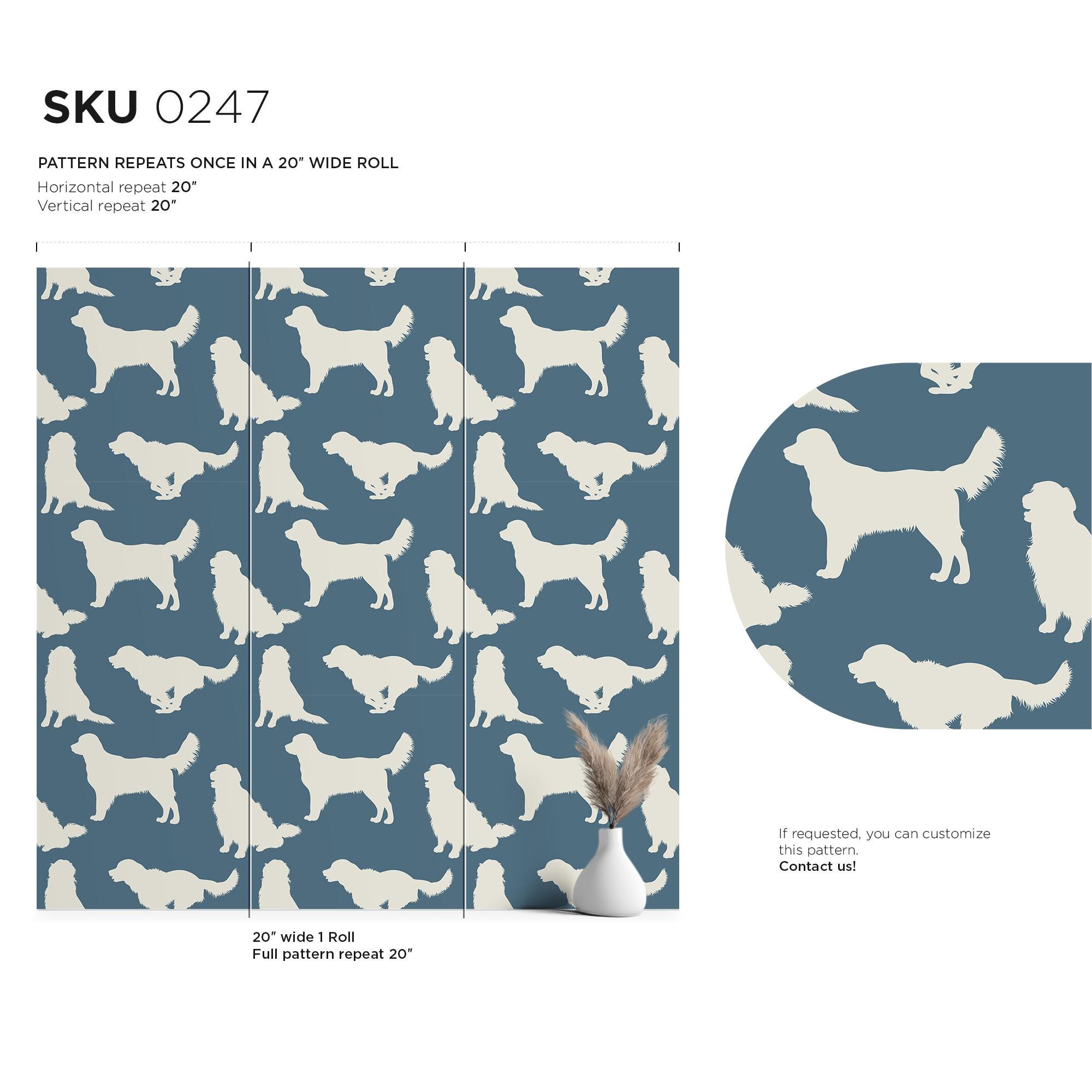 Golden Retriever Wallpaper Peel and Stick Dog Pattern Nursery Kids Room ...
