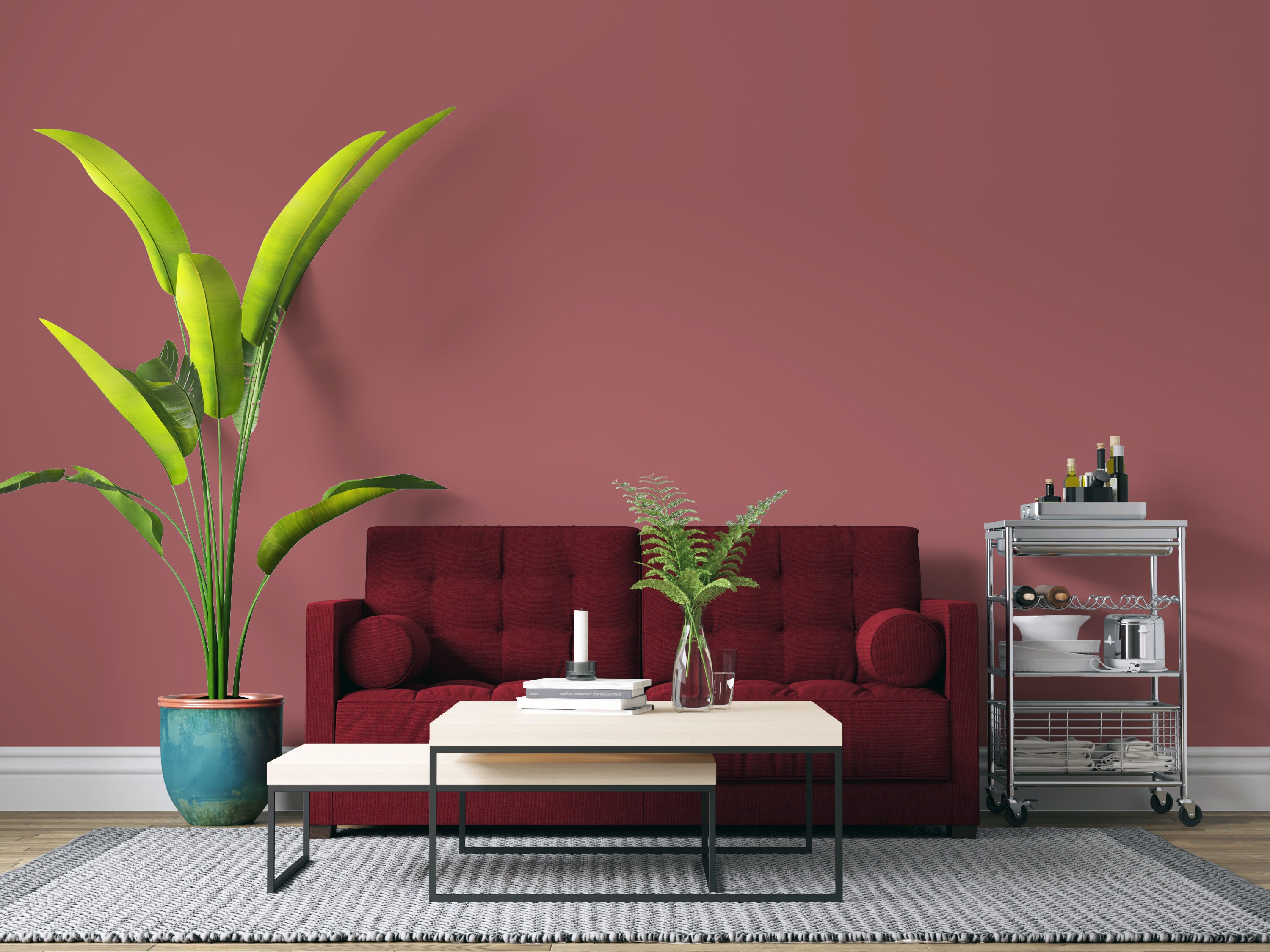 Peel and Stick Wallpaper Soft Red Solid Color Wallpaper for - Etsy