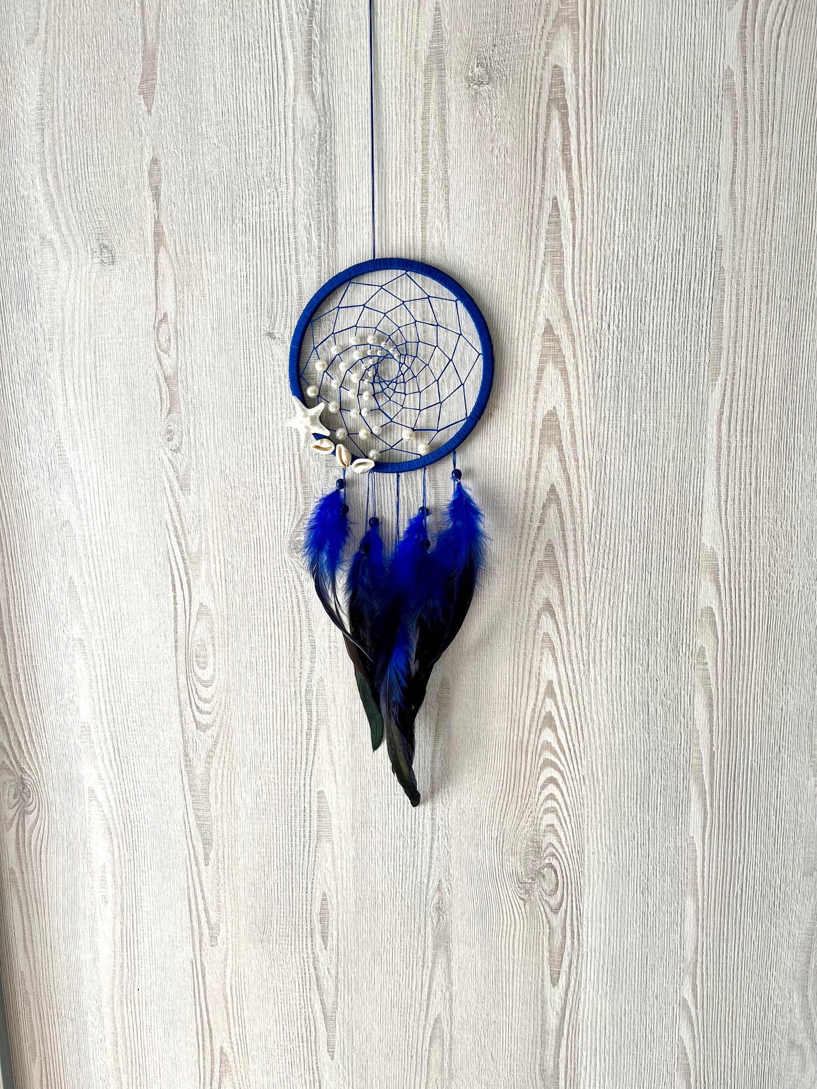 Ocean Dream Catcher With Seashells Beach Dream Catcher Blue Ocean ...