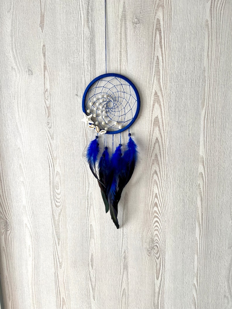 Ocean Dream Catcher With Seashells Beach Dream Catcher Blue Ocean ...