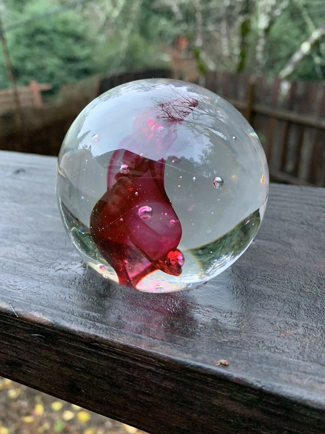 Karg Signed Maroon Colored Paperweight - Etsy