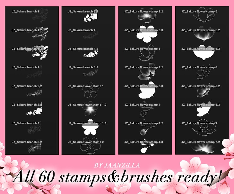 Procreate Cherry Blossom Stamps&brushes - Etsy Canada