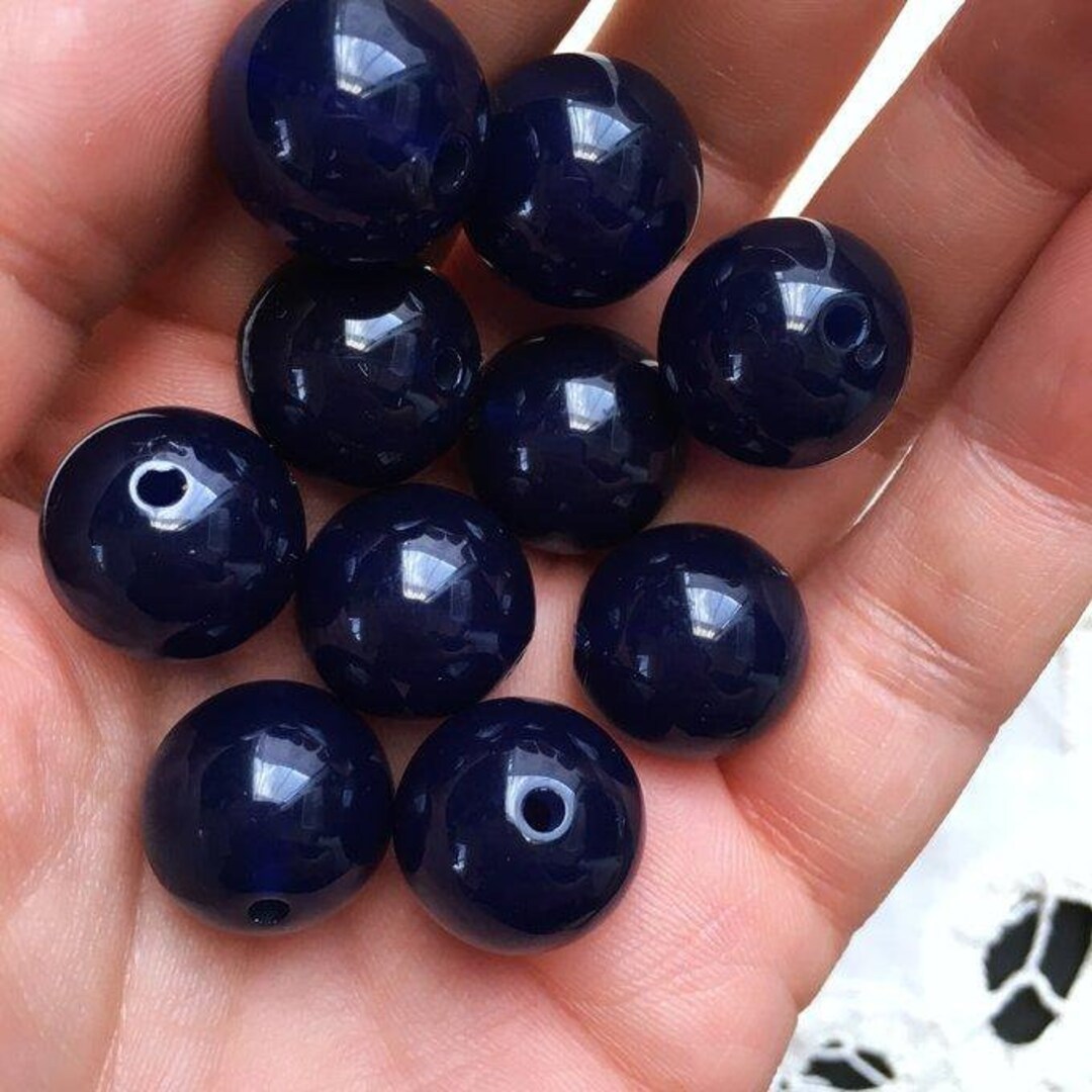 6pcs / 15.5mm / Round Beads / Blue Syrup Color Acrylic Beads - Etsy