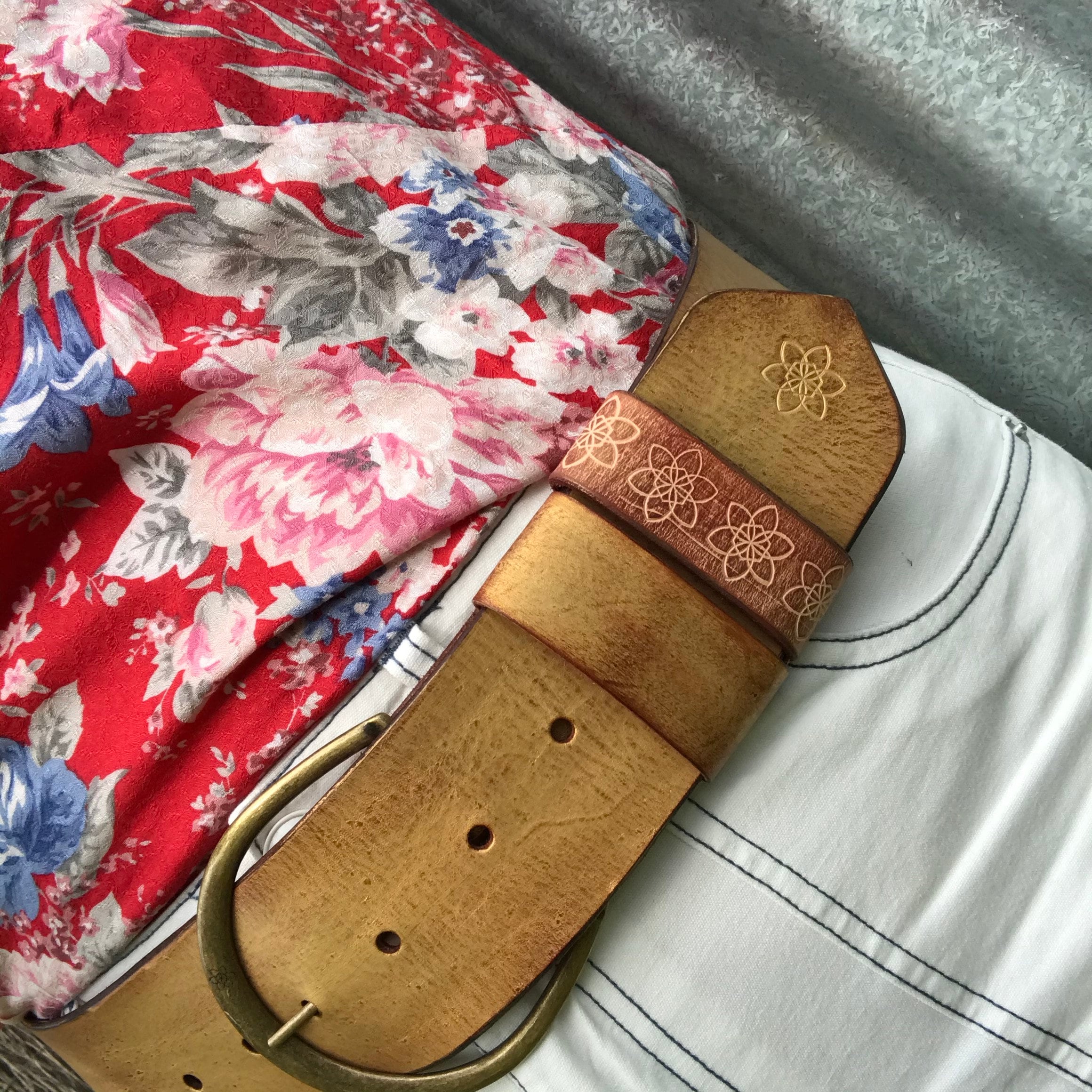 Womens Gold Leather Boho Style Wide Hip Belt - Etsy