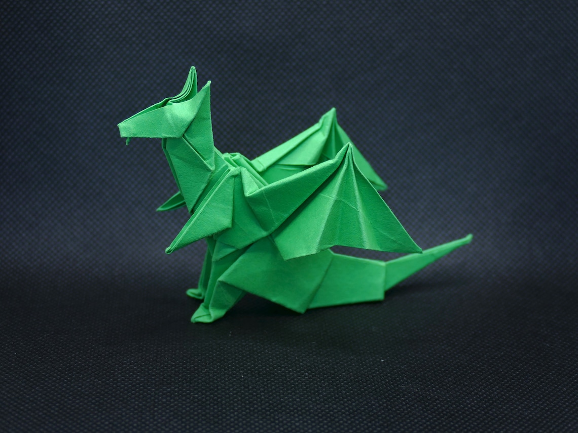 Handmade Red Paper Origami Dragon - Etsy