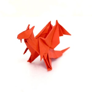 Handmade Red Paper Origami Dragon - Etsy