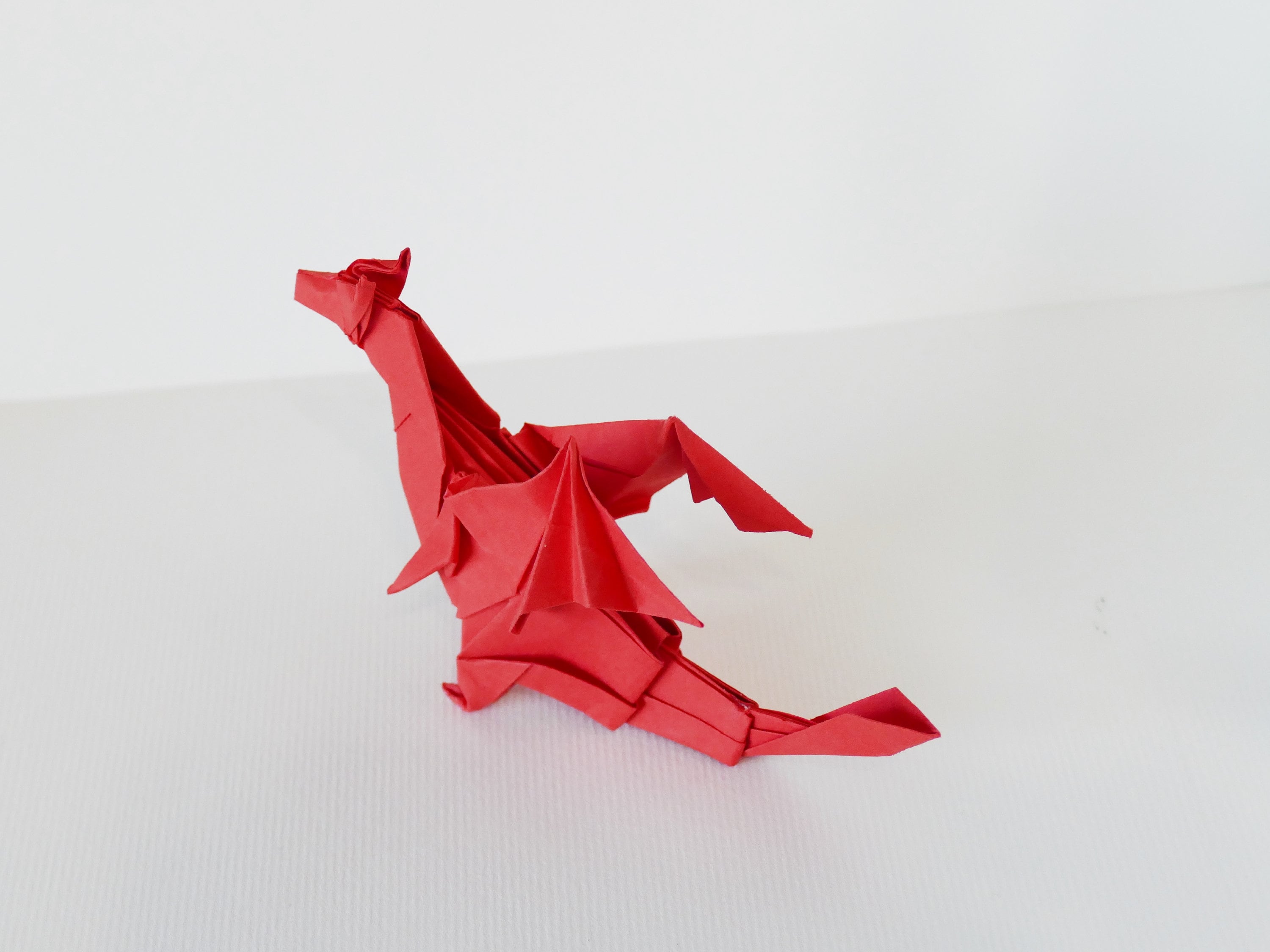 Handmade Red Origami Dragon Paper Dragon Decoration Fantasy | Etsy