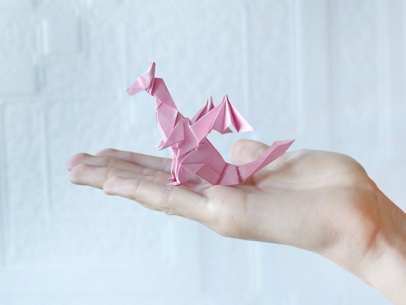 Handmade Red Origami Dragon Paper Dragon Decoration Fantasy - Etsy
