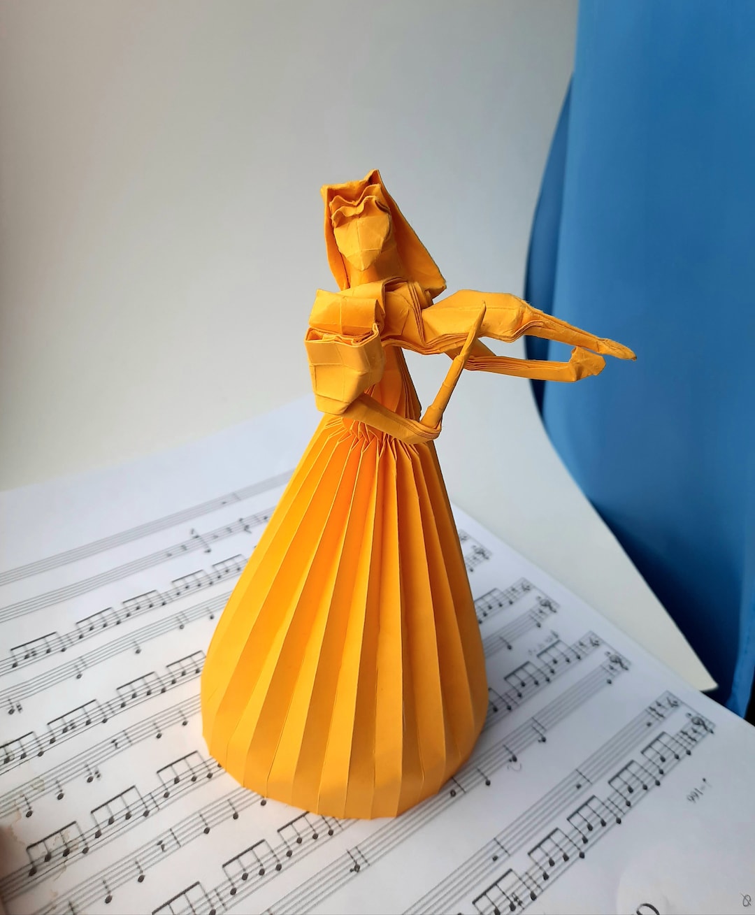 Origami Violinist, Yellow Paper, Best Gift, Home Decoration, Gift Idea ...