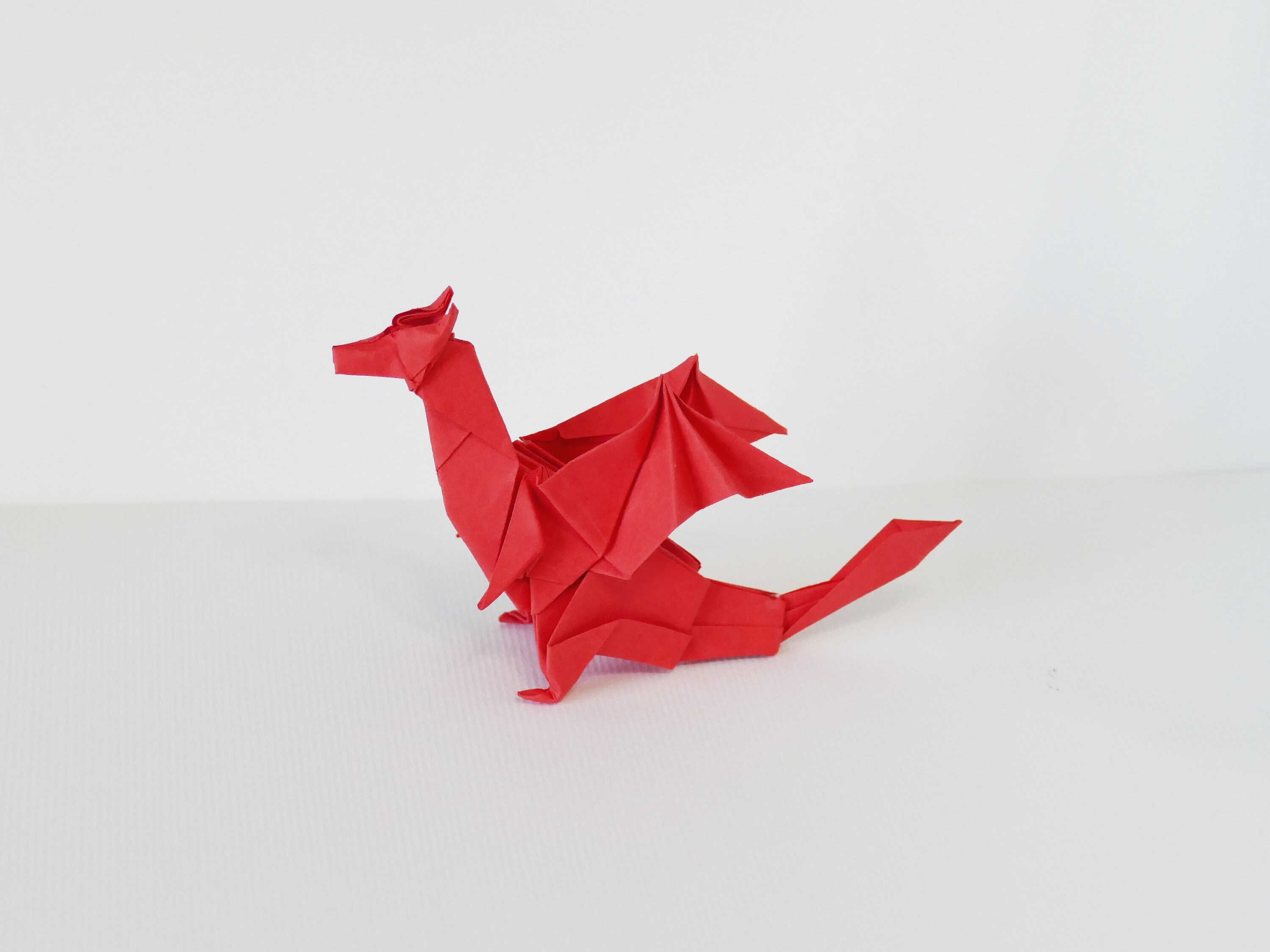 Handmade Red Origami Dragon Paper Dragon Decoration Fantasy | Etsy