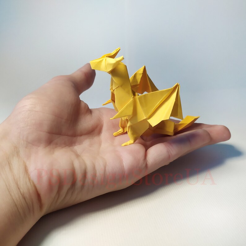 Handmade Red Origami Dragon Paper Dragon Decoration Fantasy - Etsy