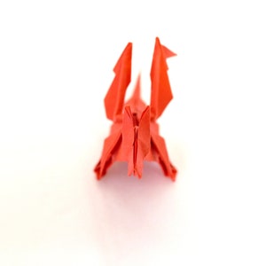Handmade Red Paper Origami Dragon - Etsy