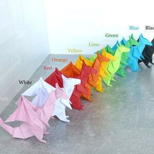 Handmade Red Paper Origami Dragon - Etsy