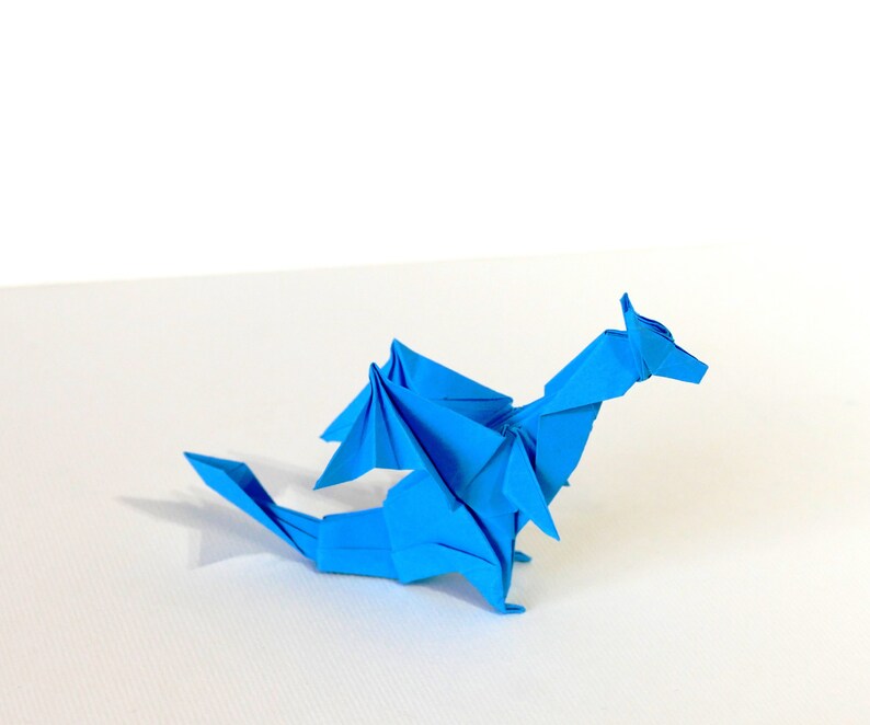 Handmade Red Origami Dragon, Paper Dragon Decoration, Fantasy Origami ...