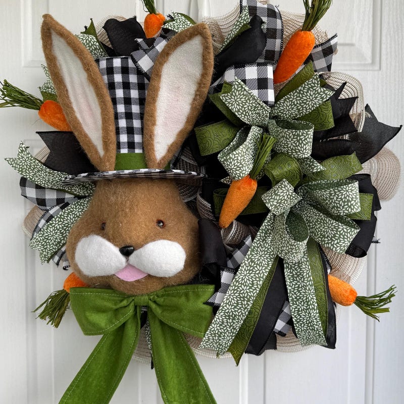 Rabbit Wreath - Etsy