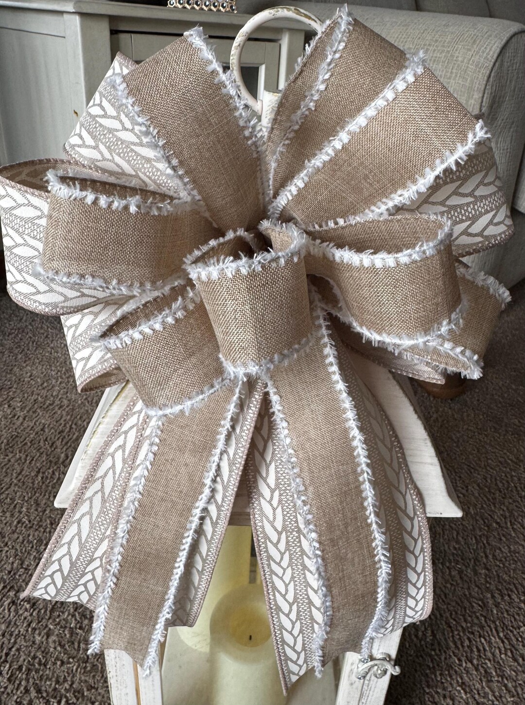 Neutral Bow, Wreath Bow, Swag Bow, Lantern Bow, Centerpiece Bow ...