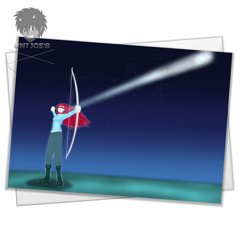 Archer Card, Message Greeting Cards, A5 Landscape Orientation, Original ...