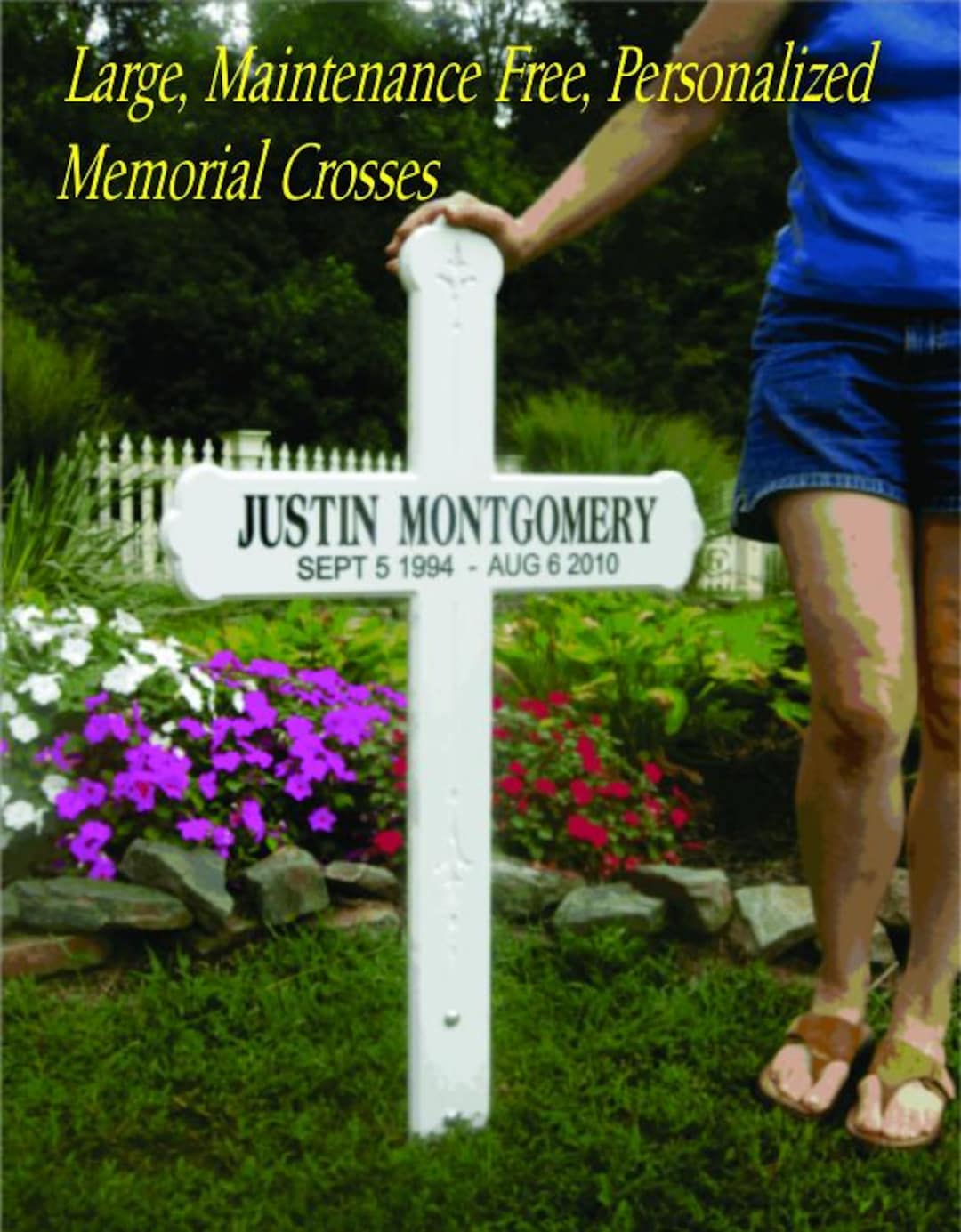 Large Personalized Weatherproof Roadside Memorial Cross 35" Tall - Etsy