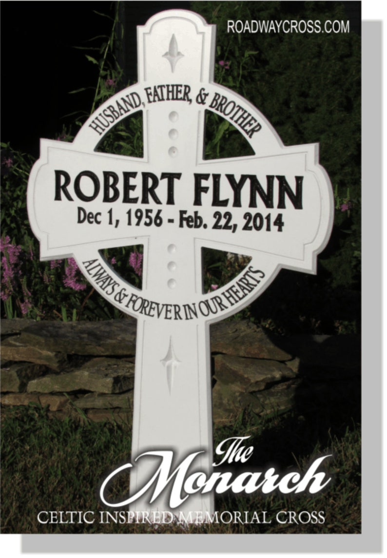 The Monarch Roadside Memorial Cross Made of White PVC With | Etsy