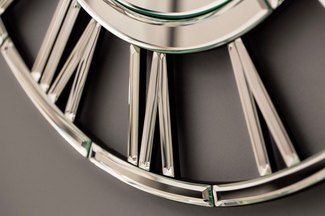 MIRRORED WALL CLOCK Wall Clock Made of Organic Mirror - Etsy