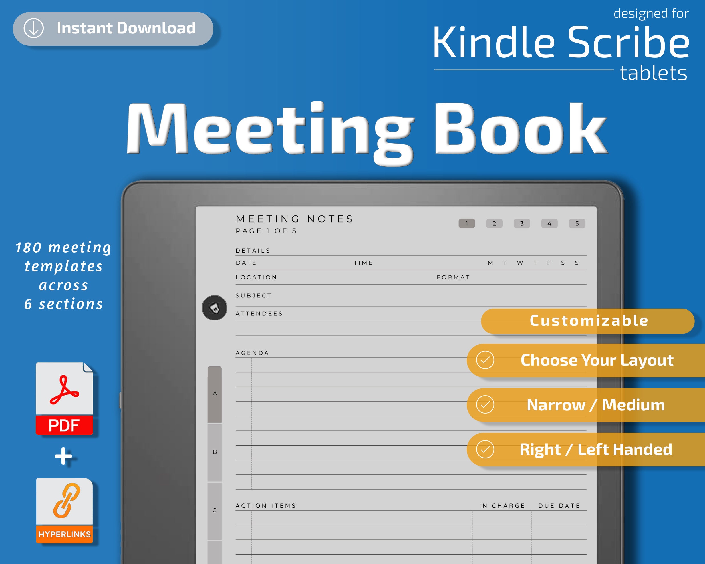 Kindle Scribe Meeting Book Kindle Scribe Templates Meeting - Etsy Canada