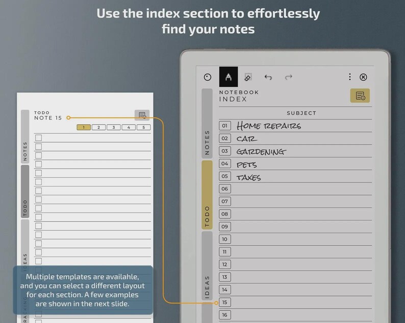 Smart Notebook for Remarkable Paper Pro Move Tablets, Eink Templates ...