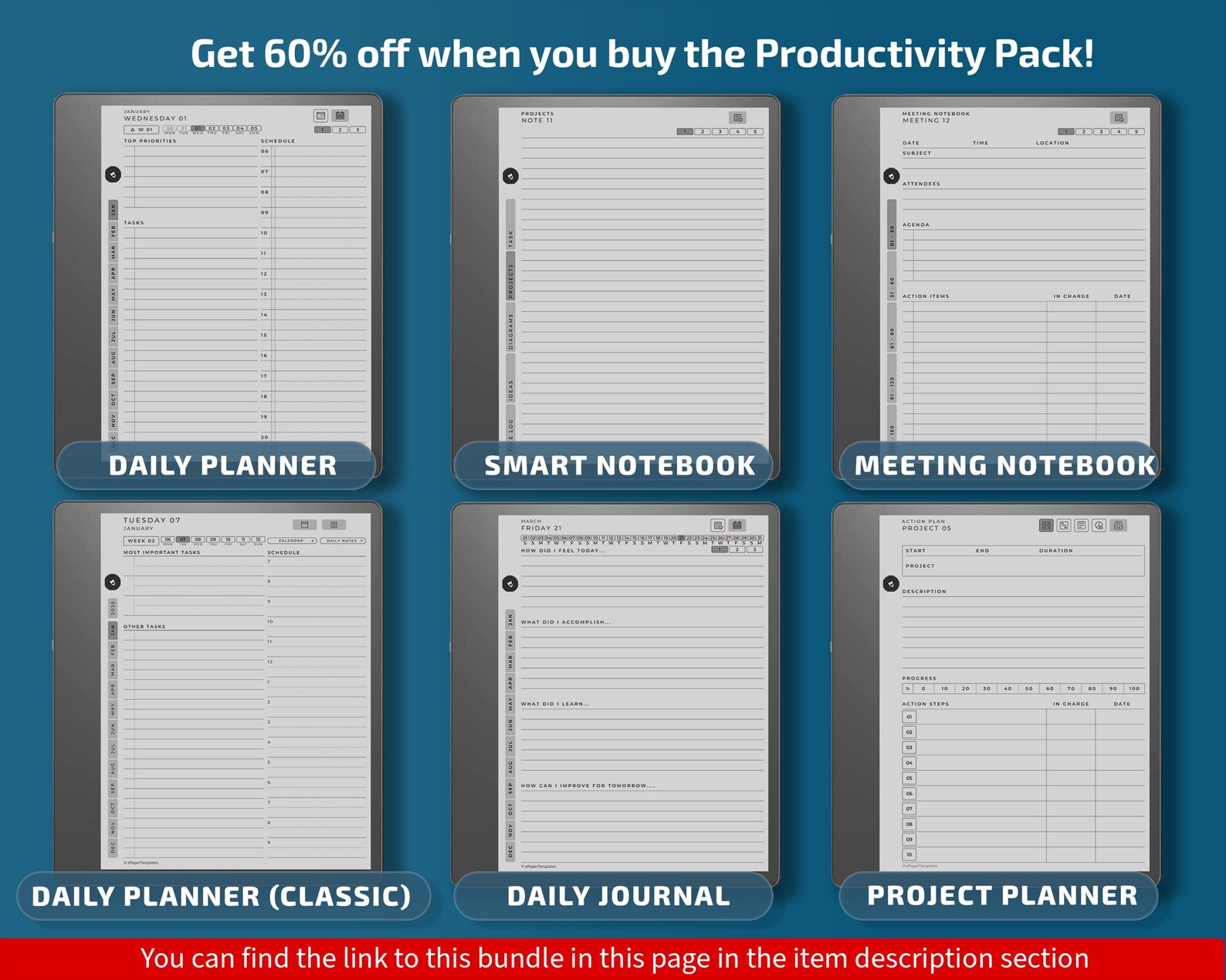 Daily Journal for Kindle Scribe Tablets, Eink Templates, Hyperlinked ...