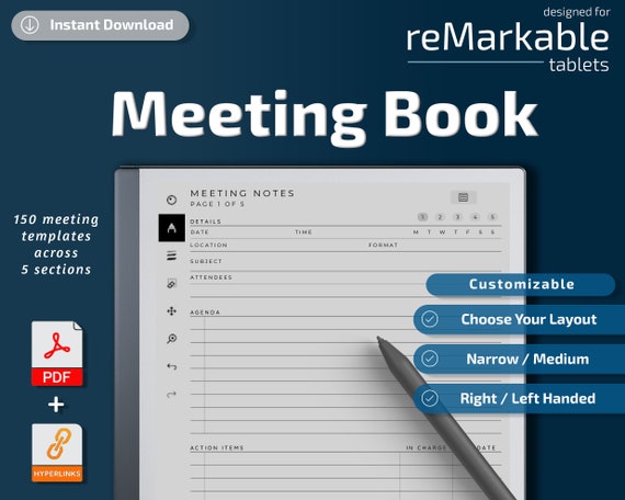 Remarkable 2 Templates L Meeting Book L Meeting Notes L - Etsy UK