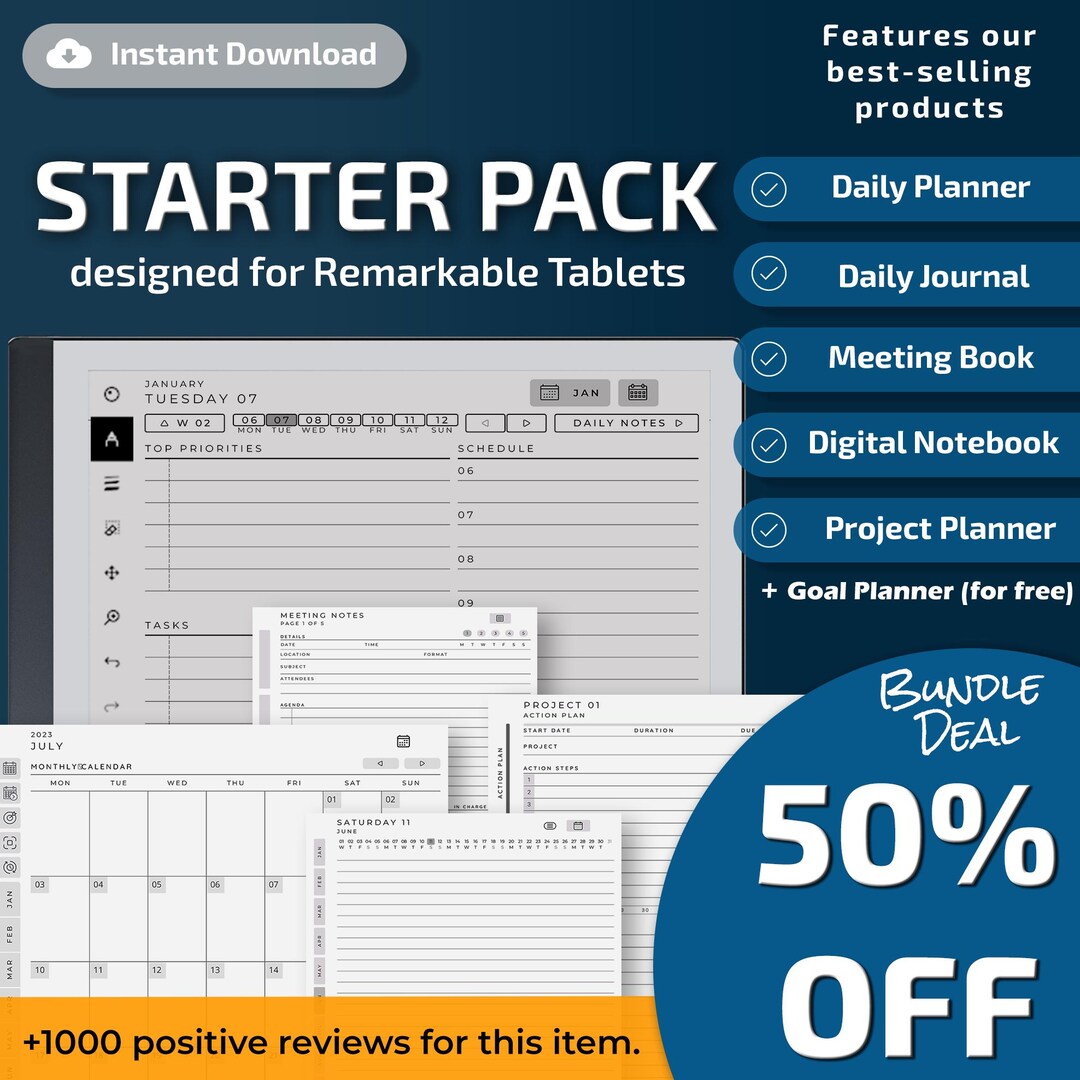Epapertemplates Templates Pack for Remarkable Tablets, Eink Templates ...