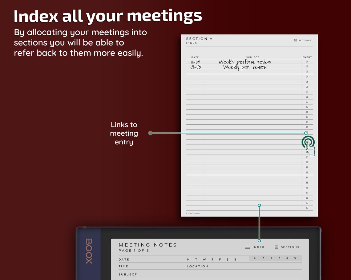 BOOX Note Air Templates Meeting Book Instant Download - Etsy UK