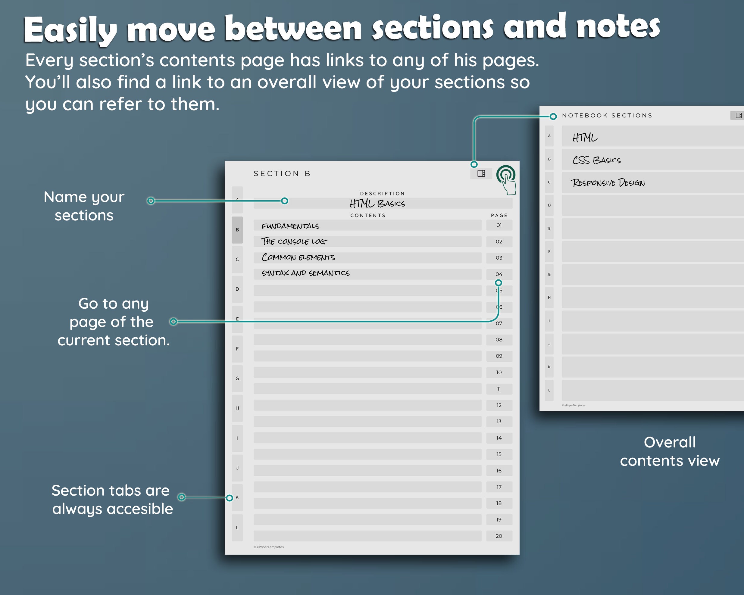Remarkable 2 Templates L Digital Notebook L Hyperlinked PDF | Etsy Canada