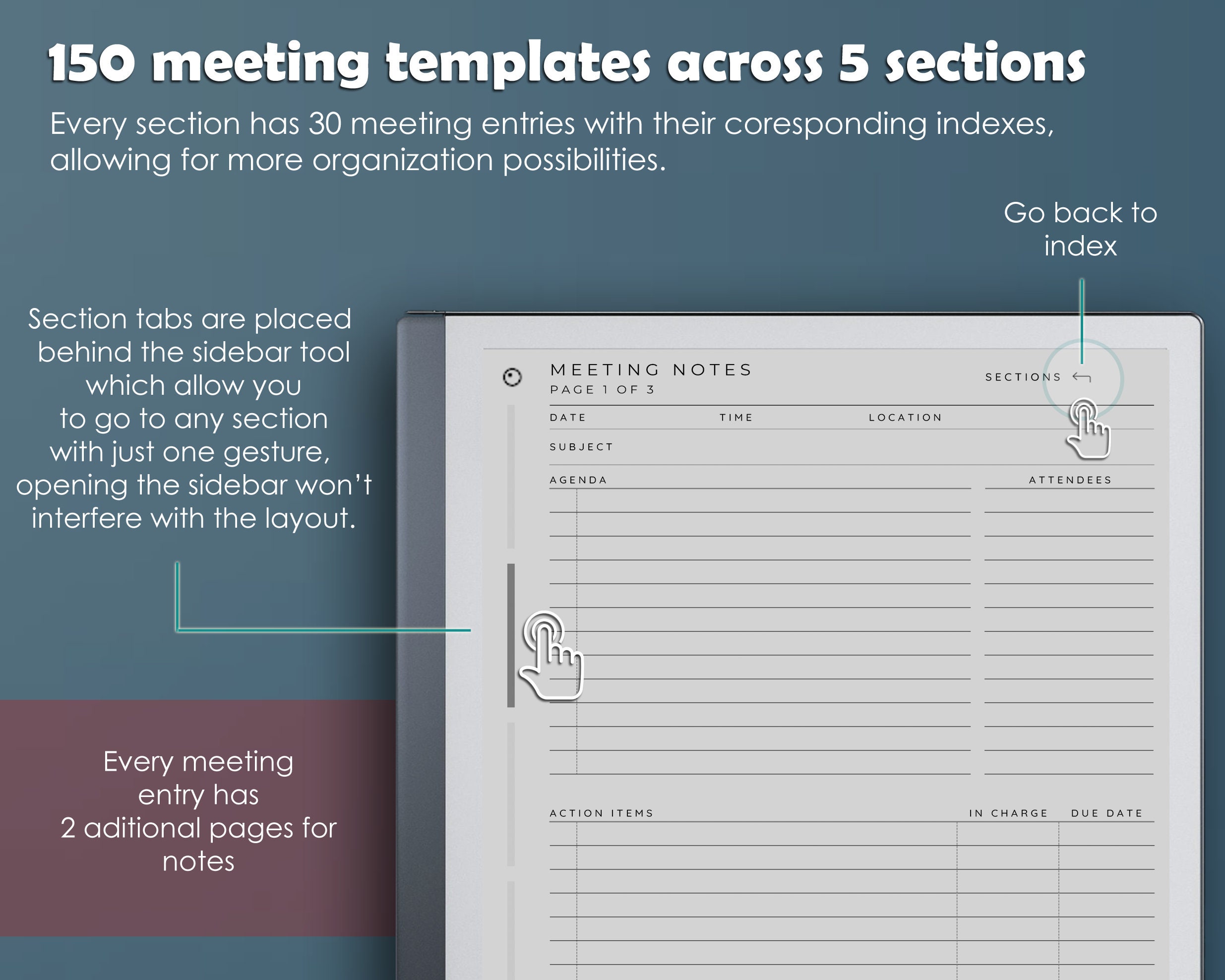ReMarkable 2 Templates l Meeting Book l Meeting Notes l | Etsy