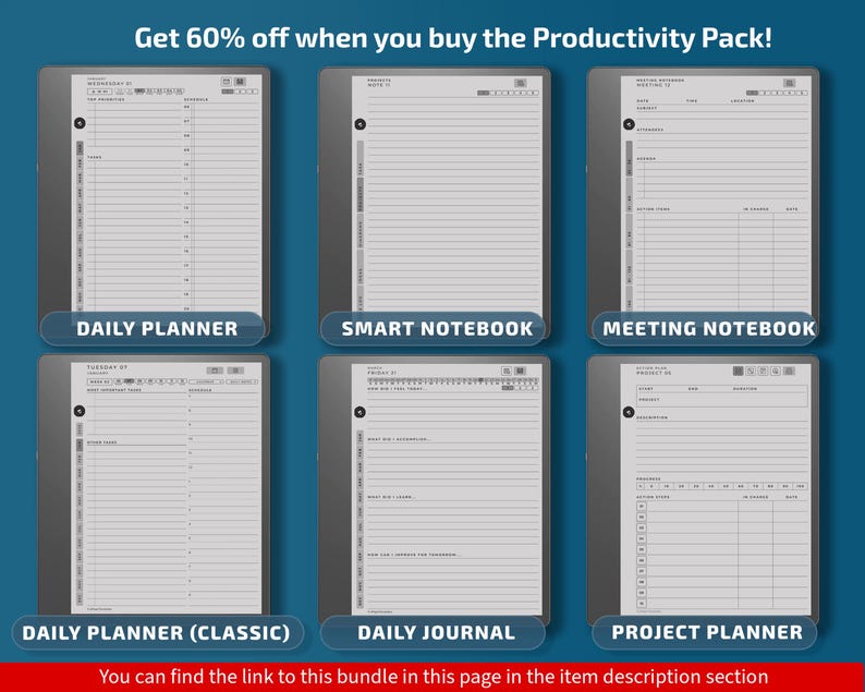 Daily Planner for Kindle Scribe Tablets, Eink Templates, Hyperlinked ...
