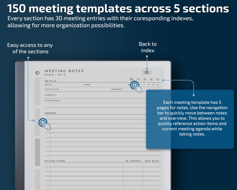 Remarkable 2 Templates L Meeting Book L Meeting Notes L - Etsy UK