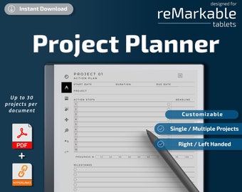Remarkable Hyperlinked Project Planner / Minimalist Covers / - Etsy