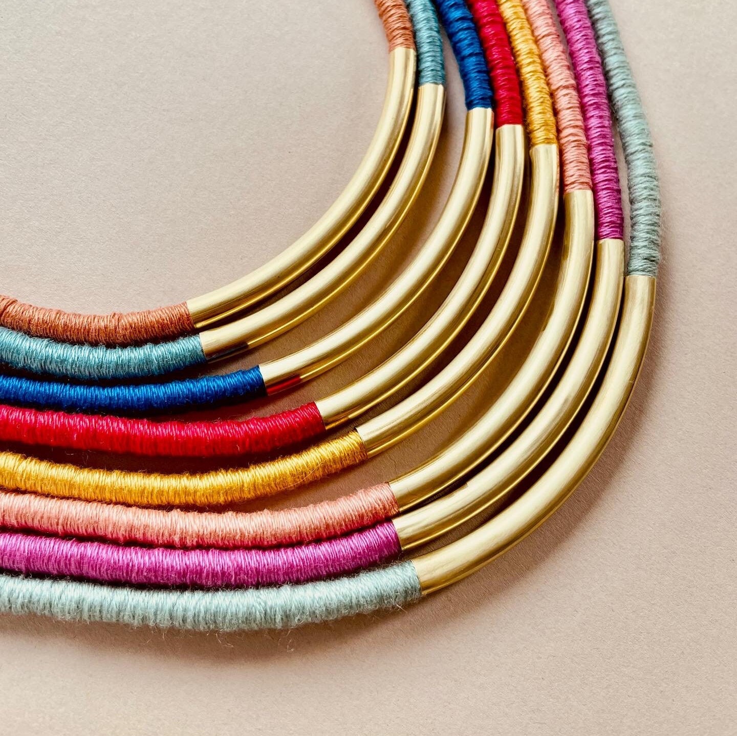 Simple Arc Necklace - Rope Necklace - Textile Necklace - Fibre and ...