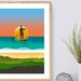 SUP Print Sunset Stand up Paddle Board Wall Art Colourful & Simple A3 ...