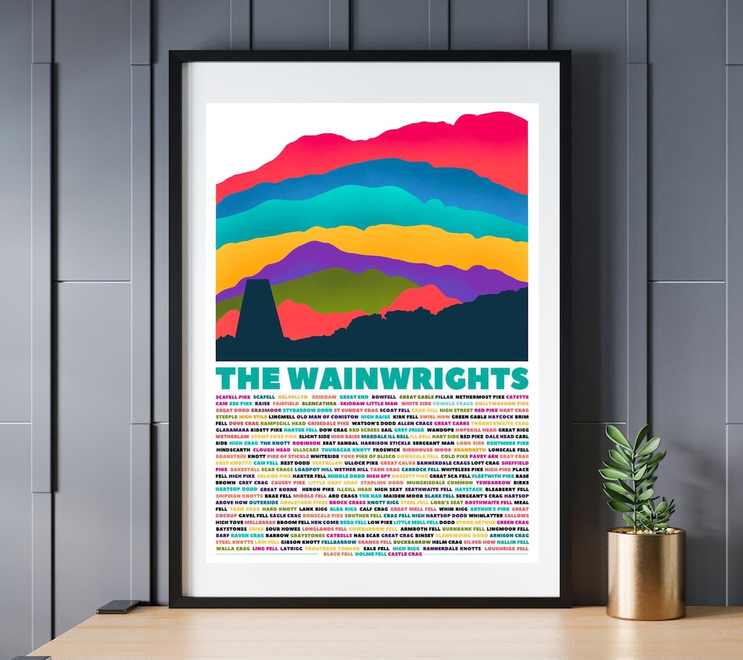 Personalised Wainwrights Print - Lake District - Colourful Wall Art ...